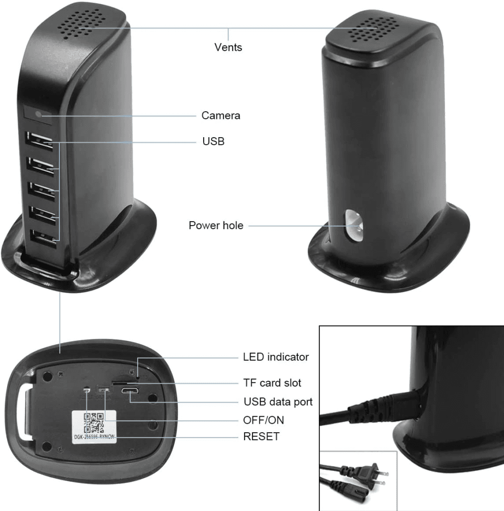 HCW-03 – PORT USB CHARGER WIFI HD CAMERA - Spygadgets